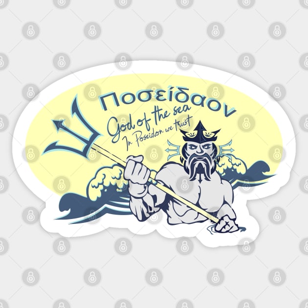 Poseidon - God of the Sea - In Poseidon we Trust - Poseidon - Sticker ...