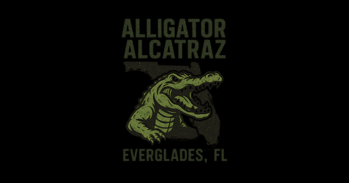 Alligator Alcatraz Everglades Florida Vintage Outdoor Badge - Alligator ...