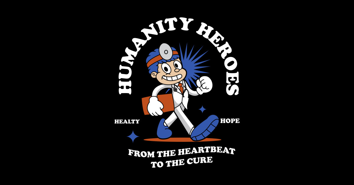 Humanity Heroes - Retro Doctor Cartoon - Sticker | TeePublic