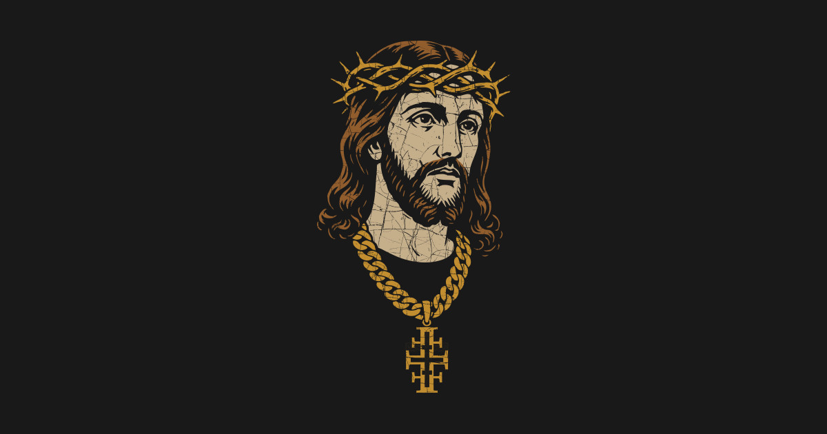 Jesus with Forma Dei Gold Chain - Jesus Christ - T-Shirt | TeePublic