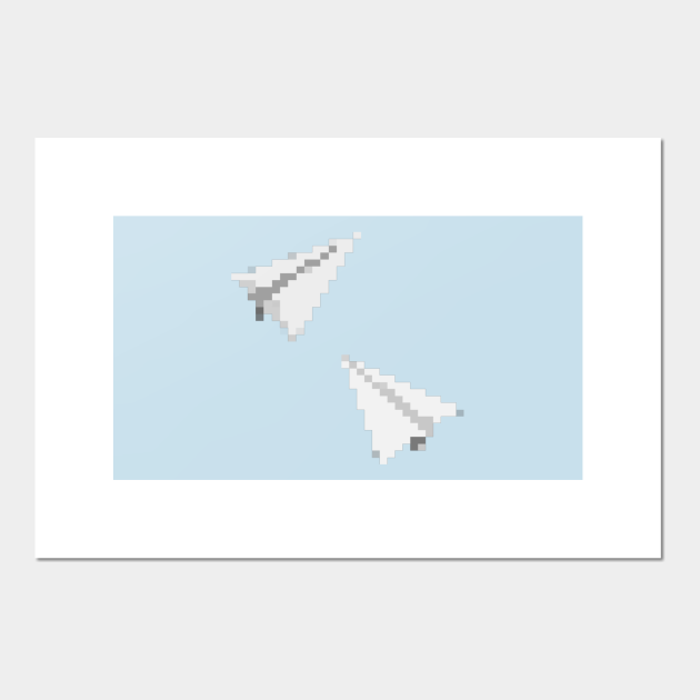 Paper Airplanes Pixel Art - Adventure - Posters and Art Prints | TeePublic