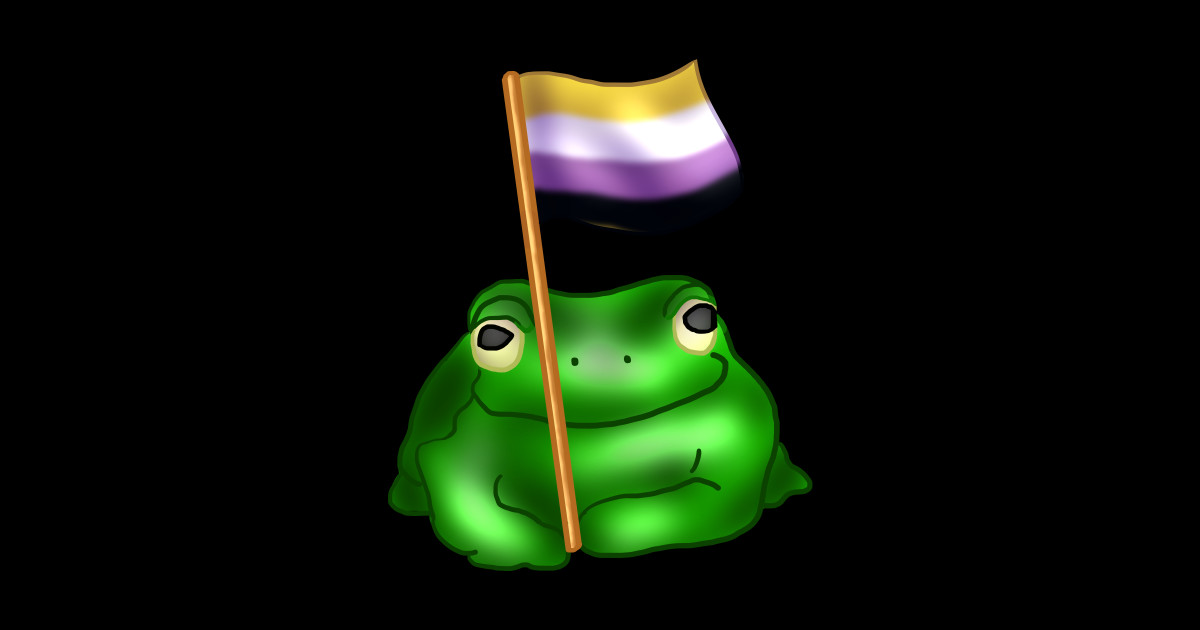 Nonbinary LGBTQ Frog - Nonbinary - Sticker | TeePublic