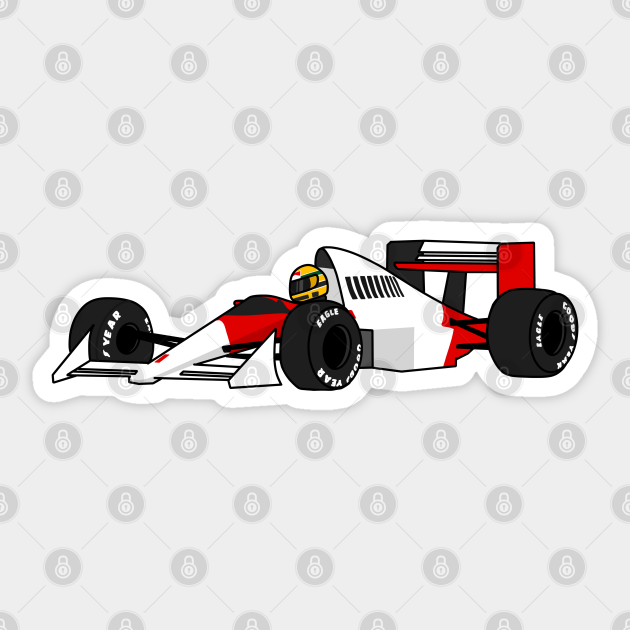 senna the champ - Ayrton Senna - Sticker | TeePublic