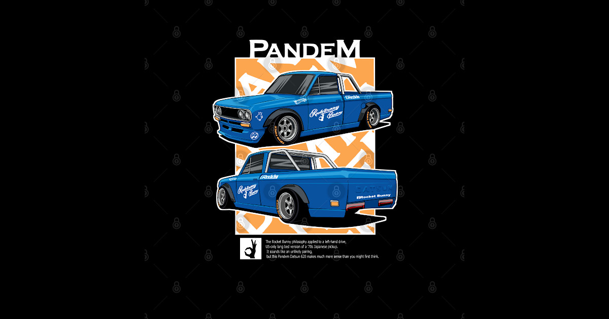 Pandem Datsun 521 car illustration - Datsun 510 - Sticker | TeePublic