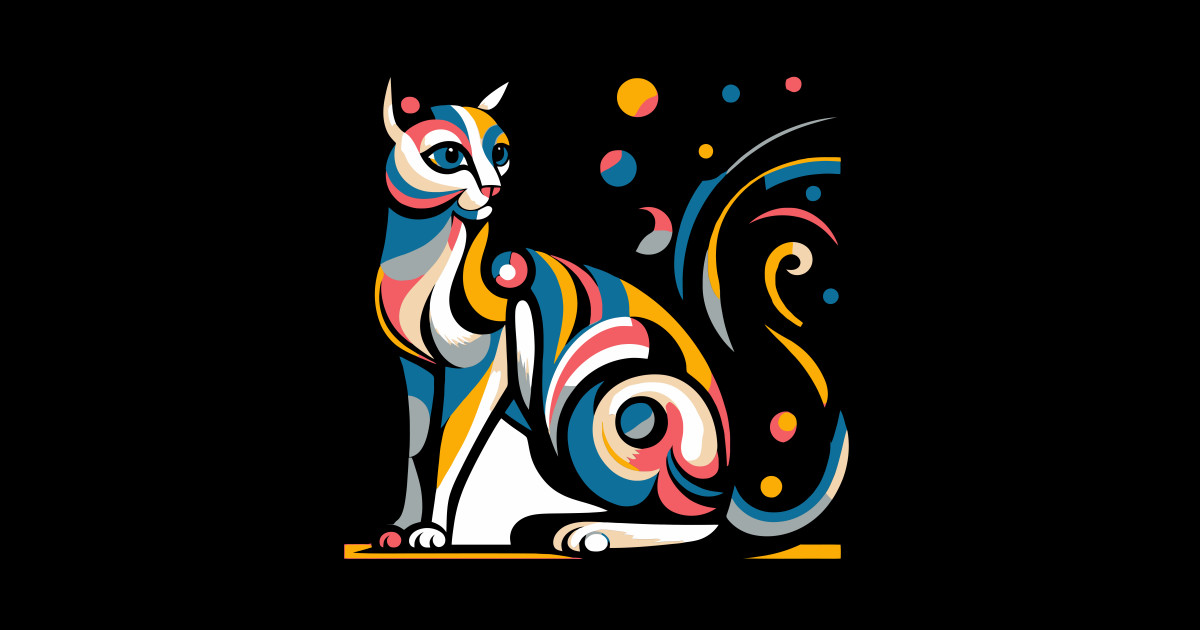 Pop art cat illustration. cubism cat illustration - Pop Art Cat ...