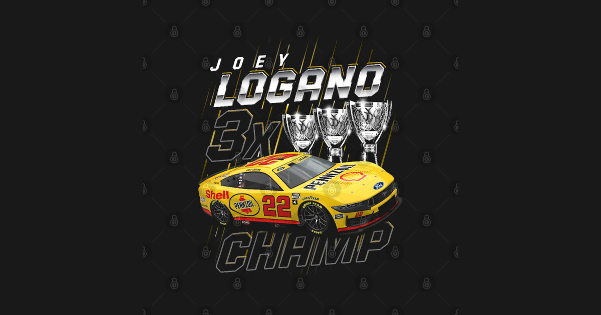Joey Logano Three-Time Series Champion Trophy - Joey Logano - T-Shirt ...