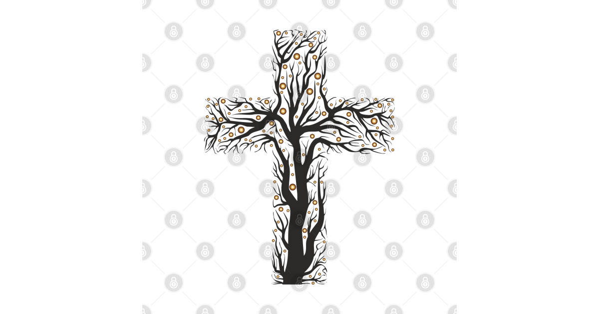 Christian Cross Tree Sticker - Croos - T-Shirt | TeePublic