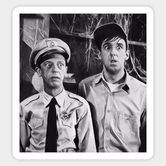 Barney and Gomer - David Kim Blair - Sticker | TeePublic