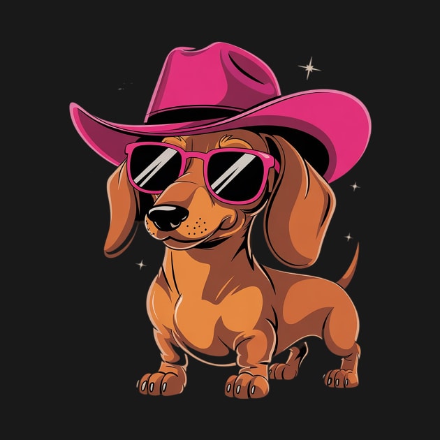 Dachshund Pink Cowboy Hat Wiener Sausage Dog Puppy - Dachshund Pink ...