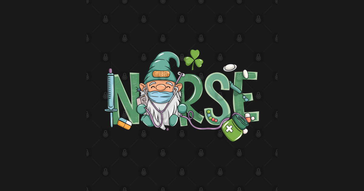 Irish Nurse Stethoscope Scrub St Patricks Day Nurses Gnome - Irish ...
