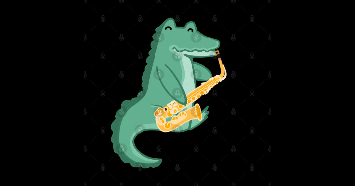 Alto Saxophone Alligator - Alto Sax - Sticker | TeePublic