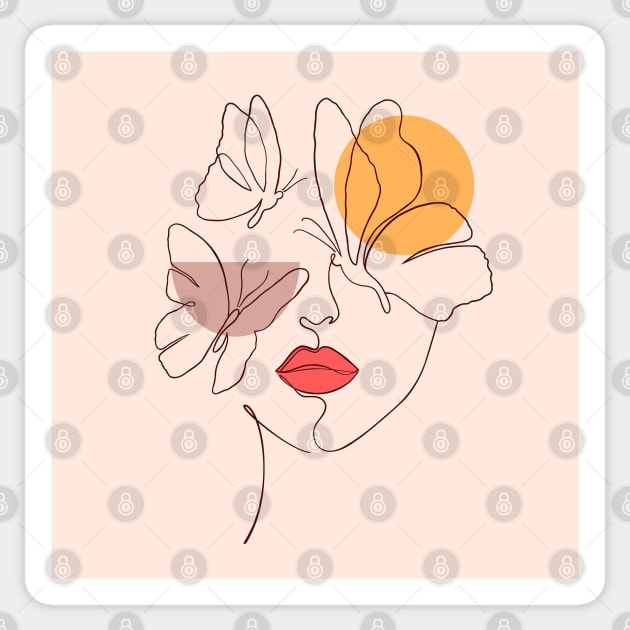 Surreal woman face - Woman Face Art - Sticker | TeePublic