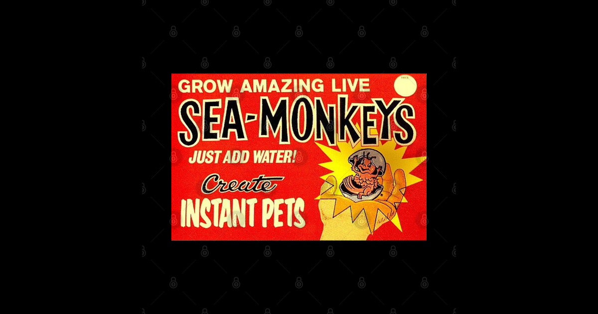 Sea Monkey Ad - Sea Monkeys - Sticker | TeePublic