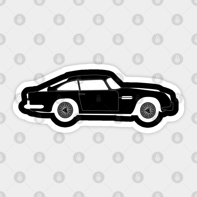 DB5 White Outline - Car - Sticker | TeePublic