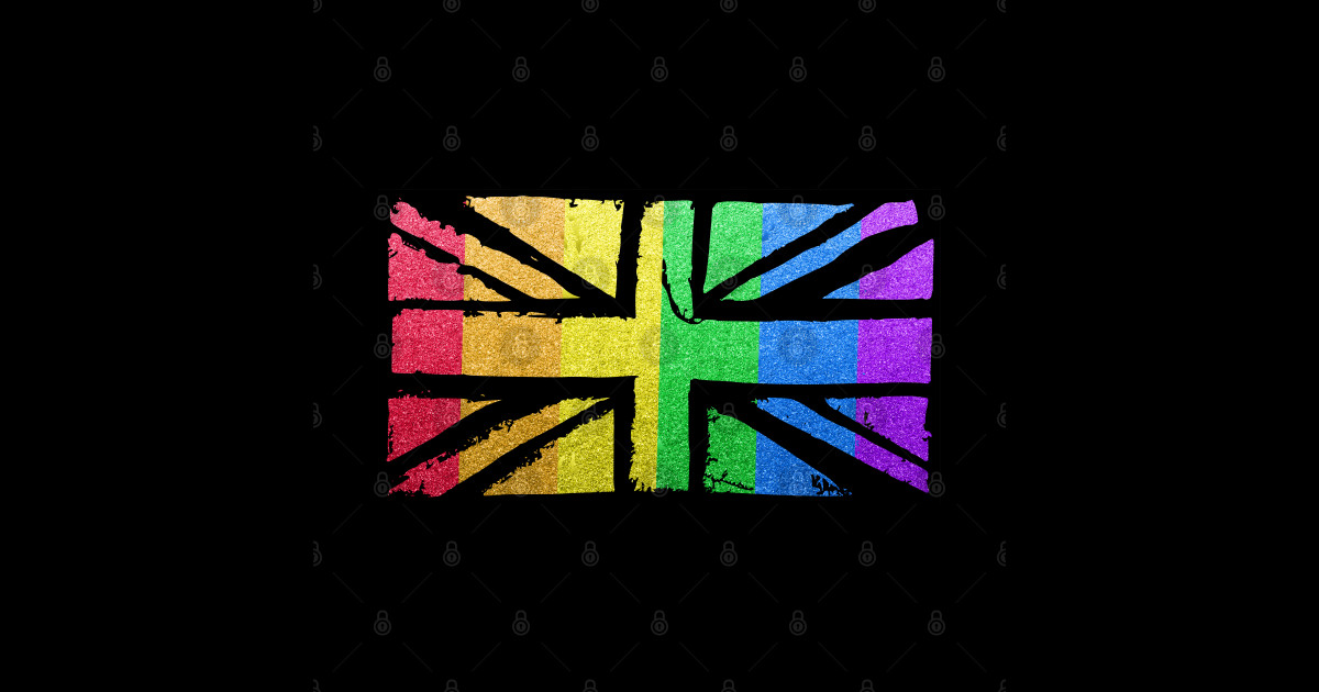 Rainbow British Flag - Heart - Sticker | TeePublic