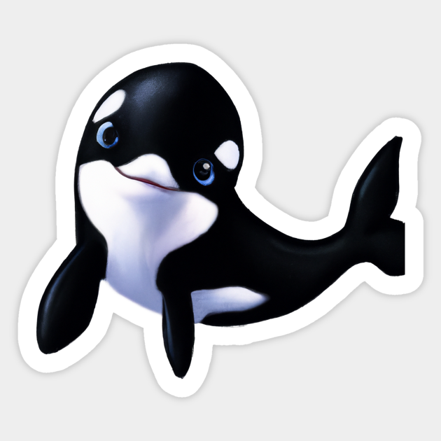 Cute Orca Drawing - Orca - Sticker | TeePublic