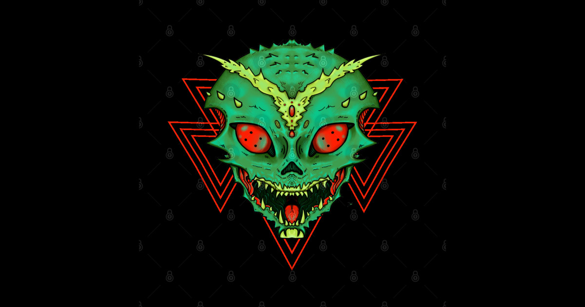 Insectoid Alien Geometry - Aliens - Sticker | TeePublic