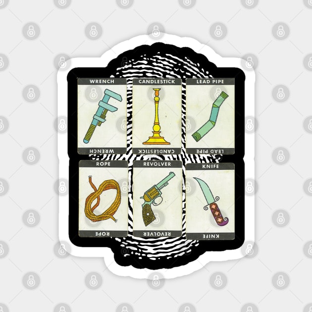 The Murder Weapons of the Board Game of Clue - Clue Board Game - Magnet ...