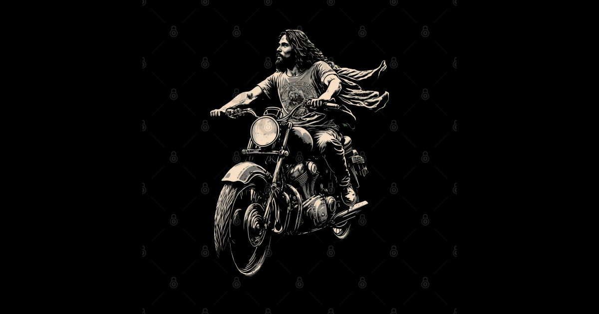 Jesus motorcycle - Jesus Motorcycle - Posters and Art Prints | TeePublic