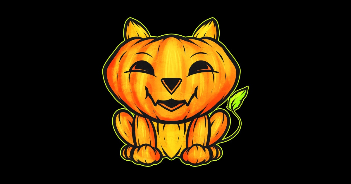 Pumpcat Pumpkin Cat Or Dog Halloween - Halloween - Sticker | TeePublic