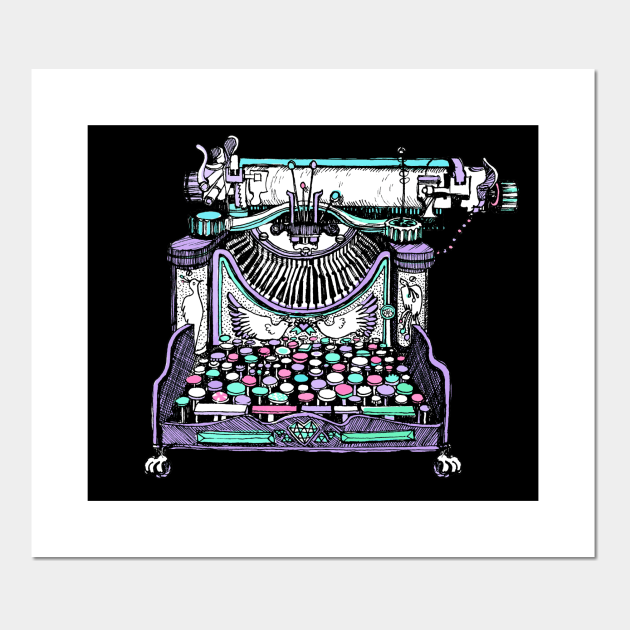 Magical Typewriter - Typewriter - Posters and Art Prints | TeePublic