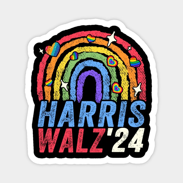 Kamala Harris Tim Walz 2024 Peace Rainbow LGBTQ Vote - Harris Tim Walz ...