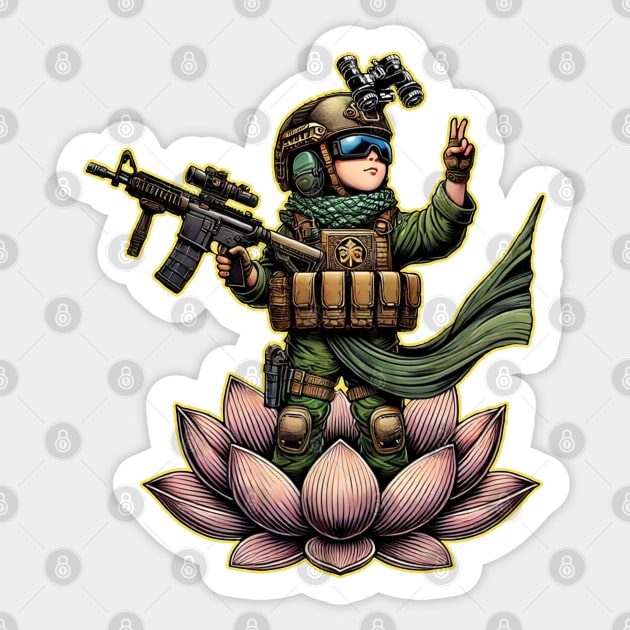 Tactical Young Buddha - Buddha - Sticker | TeePublic