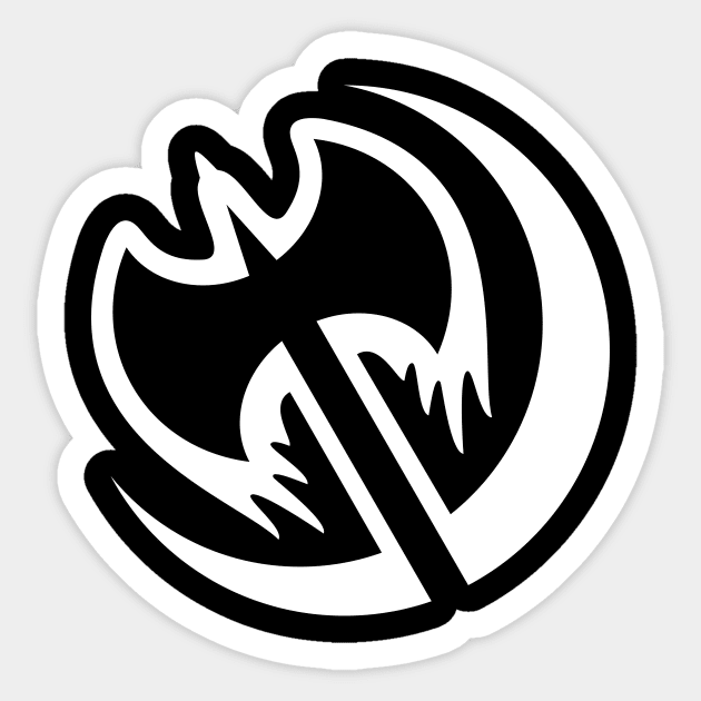 Labrys, soaring bird, waxing moon - Lesbian Pride - Sticker | TeePublic