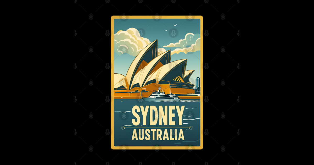 A Vintage Travel Illustration of Sydney - Australia - Sydney - Sticker ...