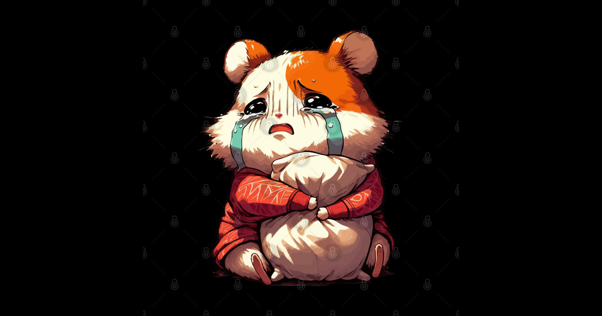 Cute Crying Sad Hamster - Sad Hamster - Sticker | TeePublic