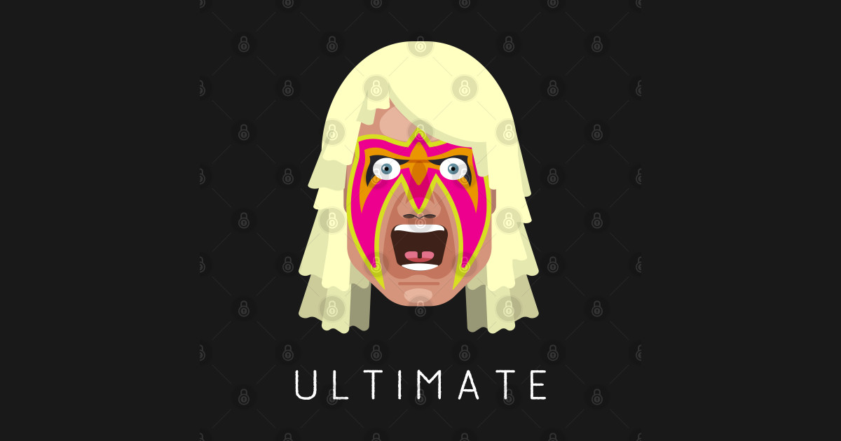 Ultimate Warrior Head (with text) - Ultimate Warrior - T-Shirt | TeePublic