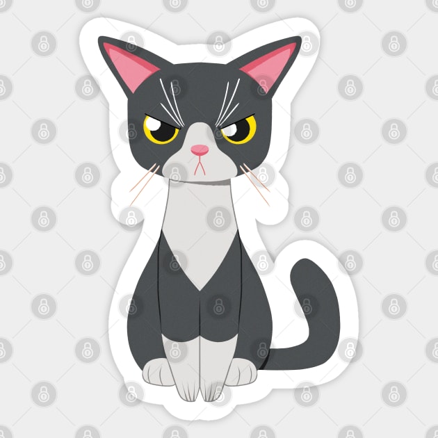 Angry Cat - Cat - Sticker | TeePublic