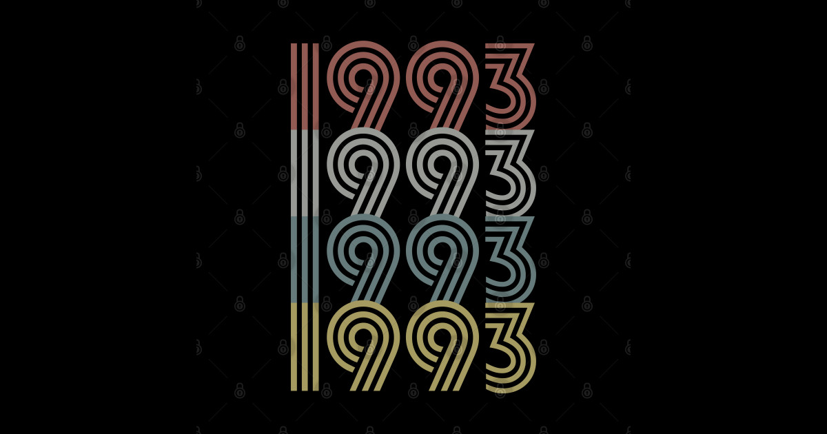 1993 Birth Year Retro Style - 1993 - Sticker | TeePublic
