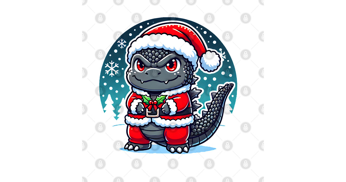 Santa Godzilla - Godzilla - T-Shirt | TeePublic