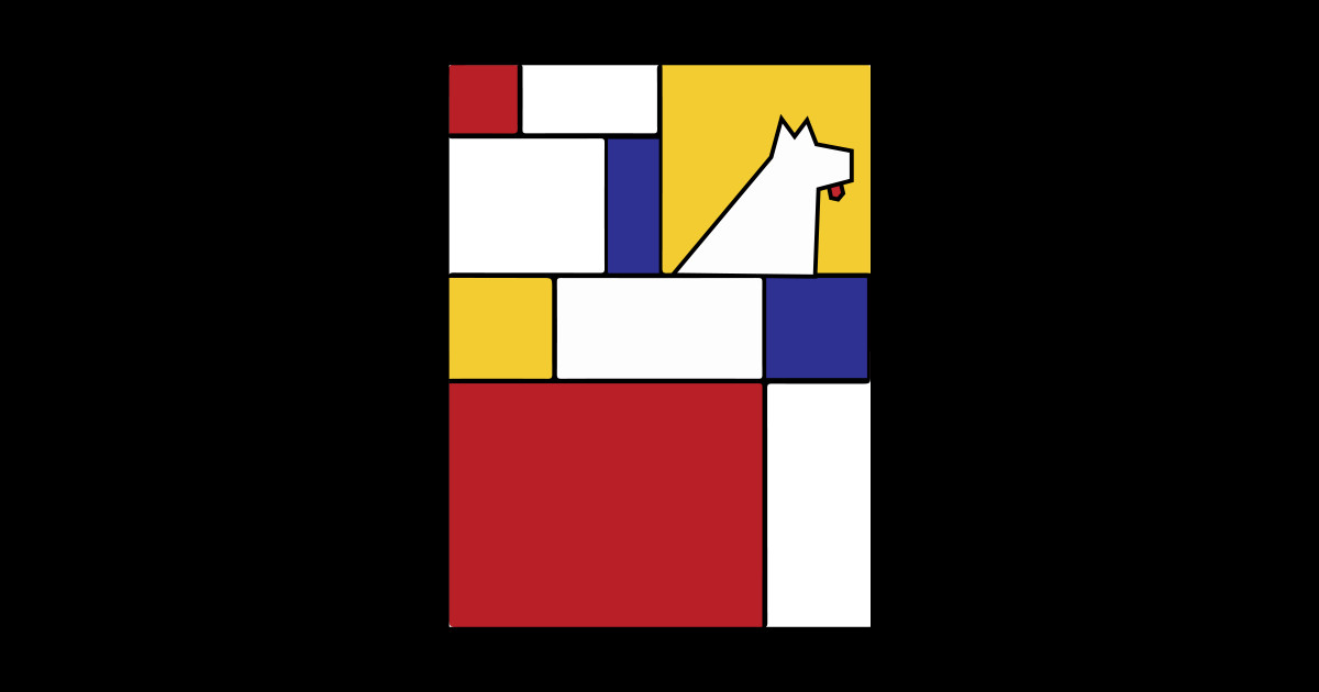 Mondrian Good Boy - Piet Mondrian - Sticker | TeePublic