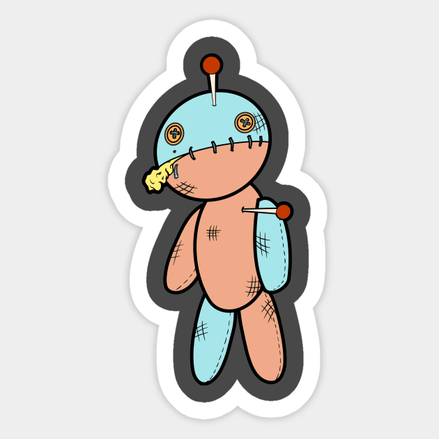 Voodoo Doll cartoon - Voodoo Doll - Sticker | TeePublic
