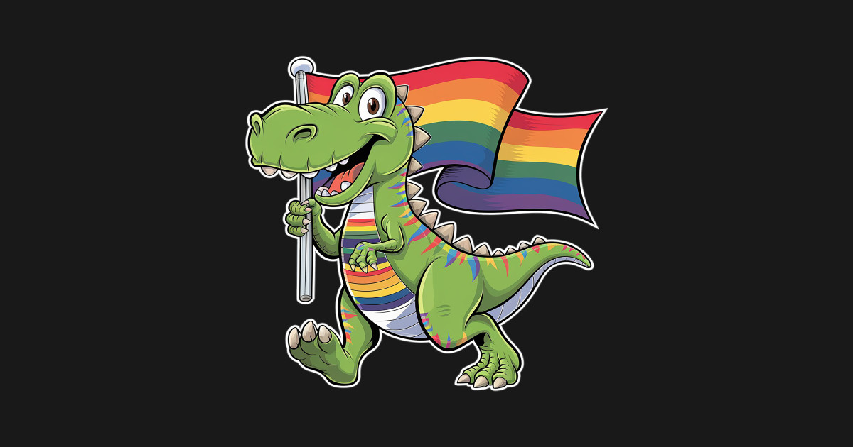 LGBT T Rex Dinosaur Gay Pride Rainbow LGBTQ Pride-A-Saurus - Lgbt T Rex ...