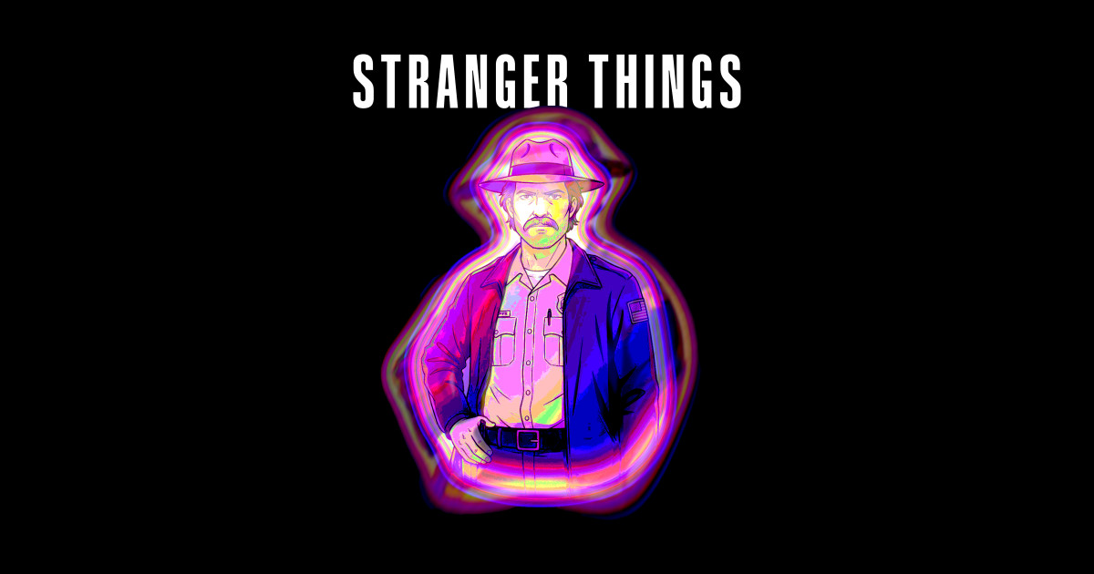 Stranger Things Jim Hopper Vintage Retro - Stranger Things - Sticker ...