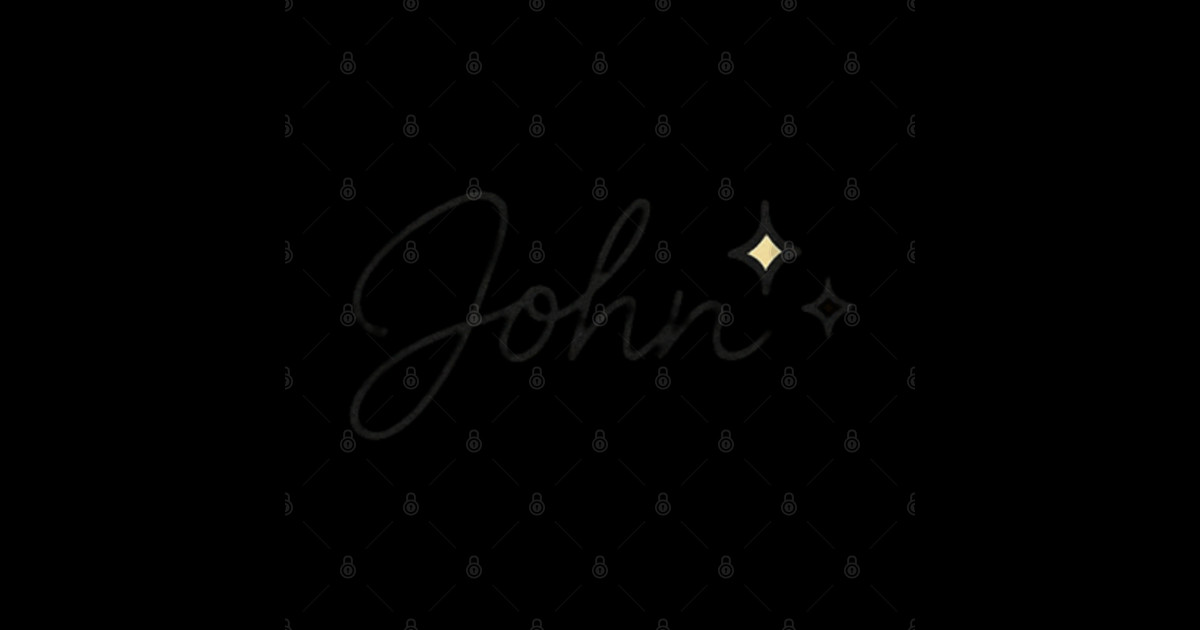John - Handwritten With Animal Name T-Shirt - John - Sticker | TeePublic