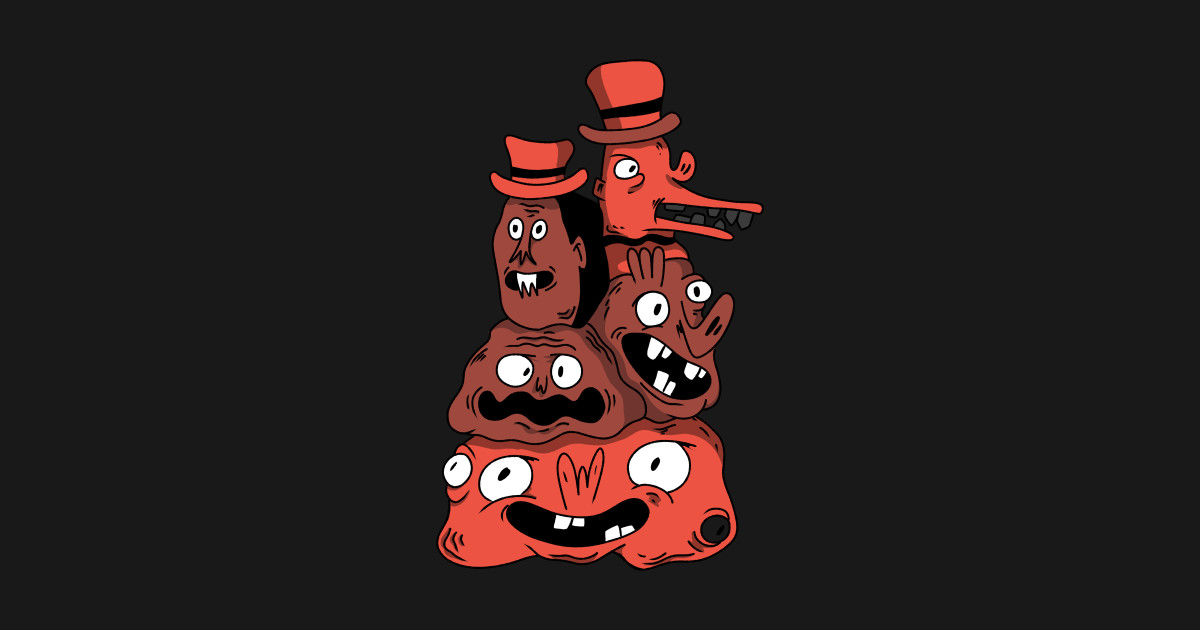 Stacked Weird Monster Faces - Creepy Face - T-Shirt | TeePublic