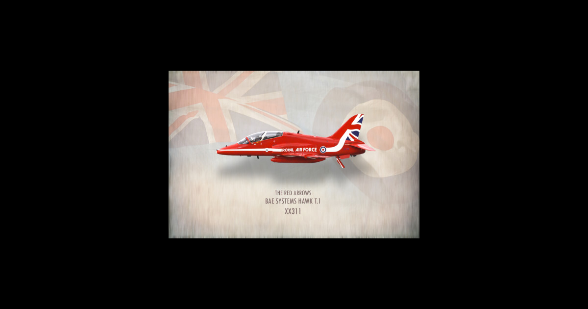 Red Arrows Hawk T1 XX311 - Red Arrows - Sticker | TeePublic