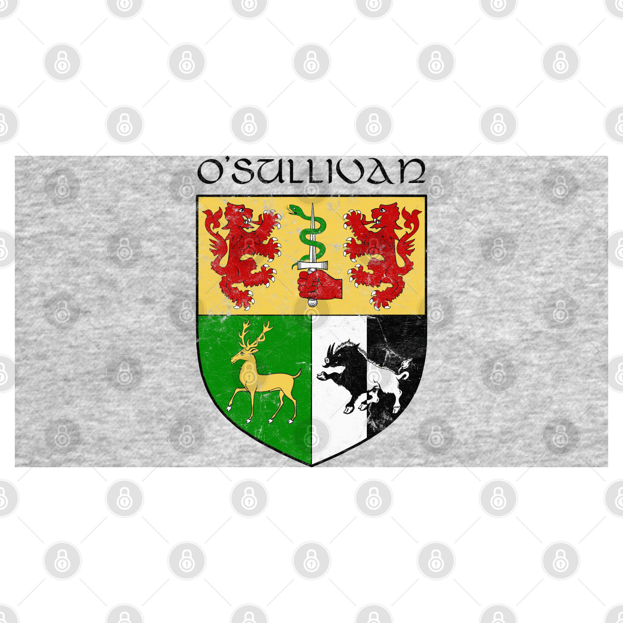 O'Sullivan / Faded Style Family Crest Design - Osullivan - T-Shirt ...