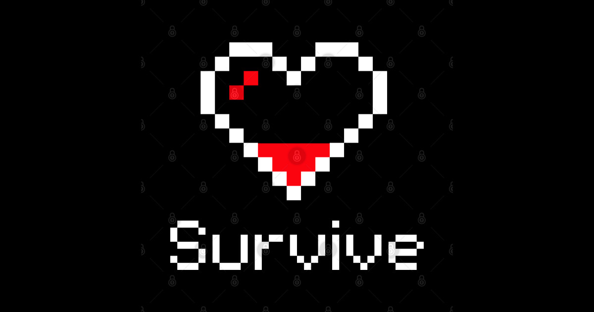 survive heart game heart pixel art for retro gamers - Survive - Sticker ... survive heart game heart pixel art for retro gamers - Survive - Sticker ...