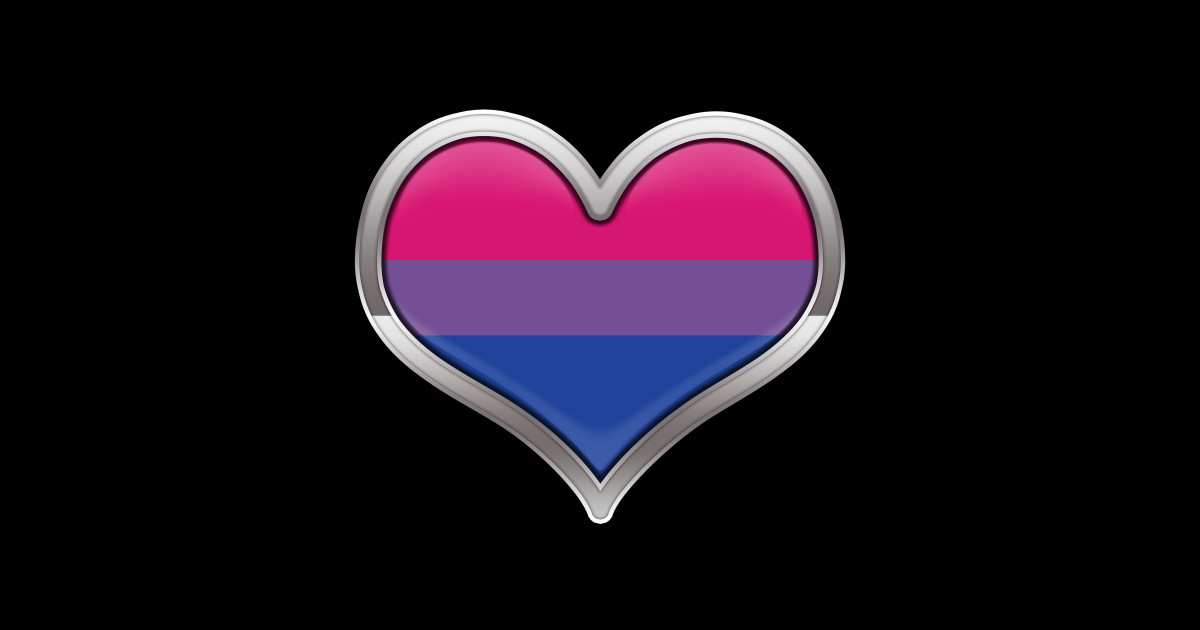 Large Bisexual Pride Flag Colored Heart with Chrome Frame. - Bisexual ...