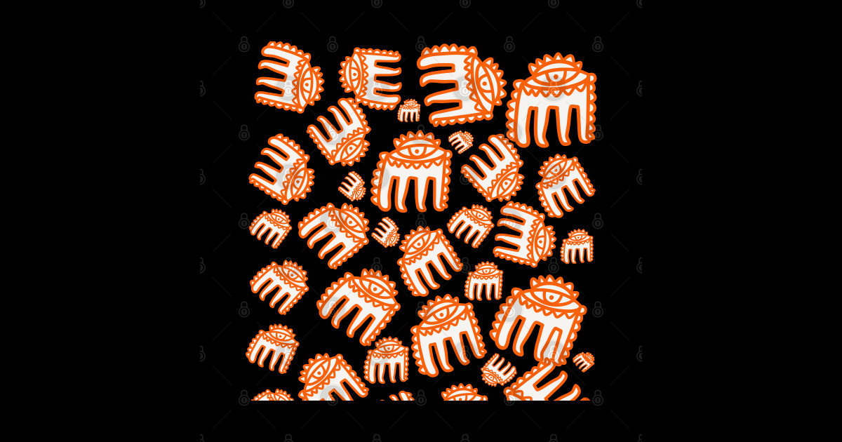 Orange Cyclops Graffiti Pattern Art - Cyclope Art - Sticker | TeePublic