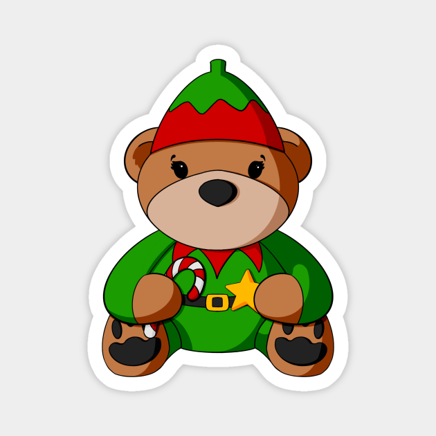 Elf Teddy Bear - Bear - Magnet | TeePublic