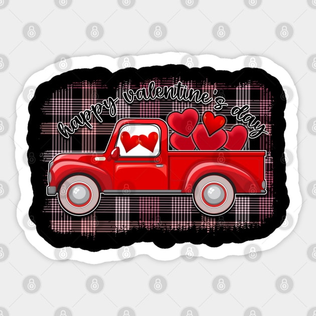 Valentine's Day Red Truck - Valentines Day - Sticker | TeePublic