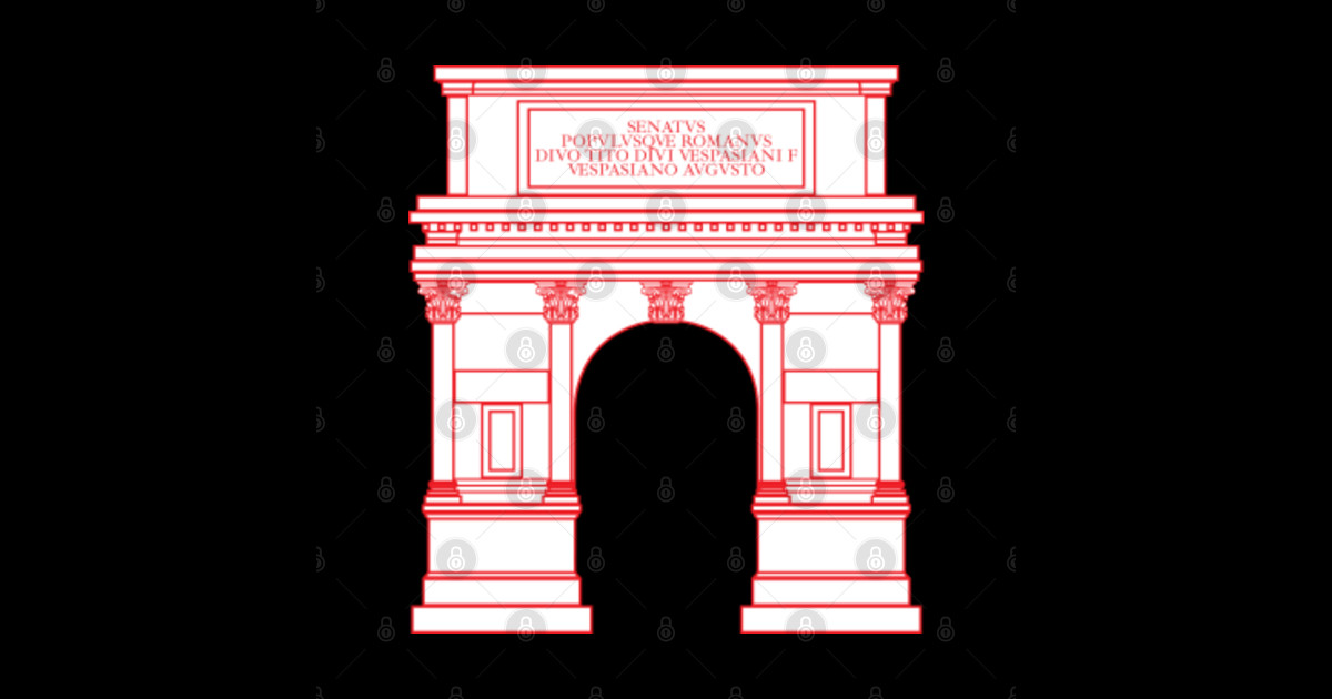 Arch of Titus (white and red) - Arch Of Titus - Sticker | TeePublic