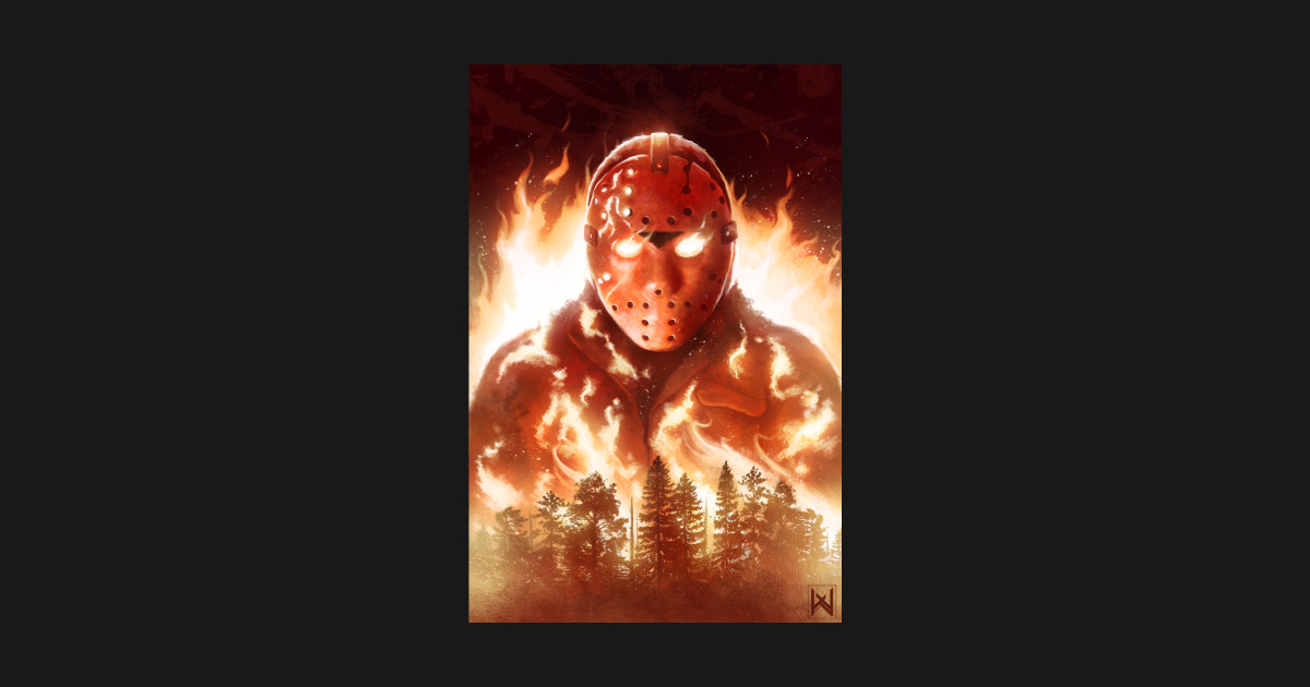 Jason In Flames - Jason Voorhees - T-Shirt | TeePublic