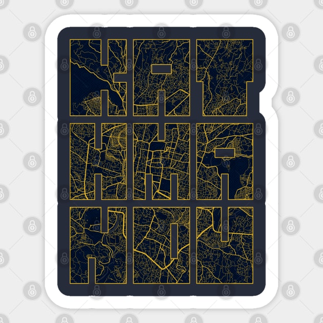 Kathmandu, Nepal City Map Typography - Gold Art Deco - Kathmandu ...